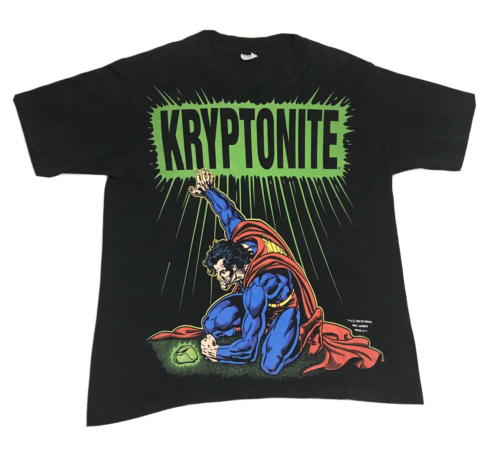 Vintage 90s 1994 DC Comics Superman Kryptonite T shirt Size L Large ...