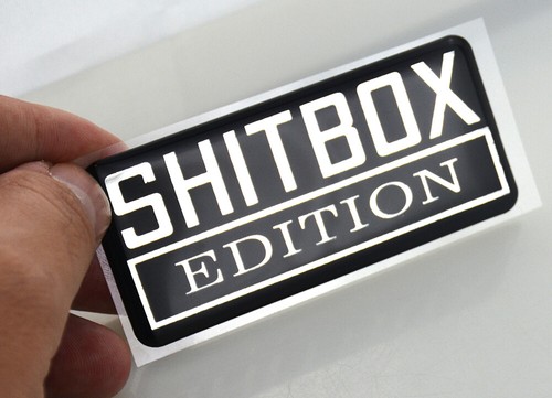 1Pc Urethane SHITBOX EDITION Emblem 3D Badges Decal Sticker (Chrome ...