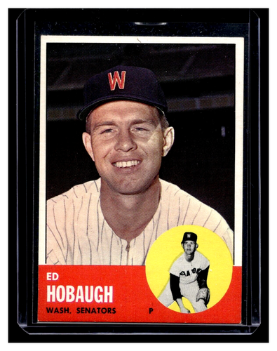 1963 Topps Set Break #423 Ed Hobaugh Wash. Senators EX-MINT + or ...