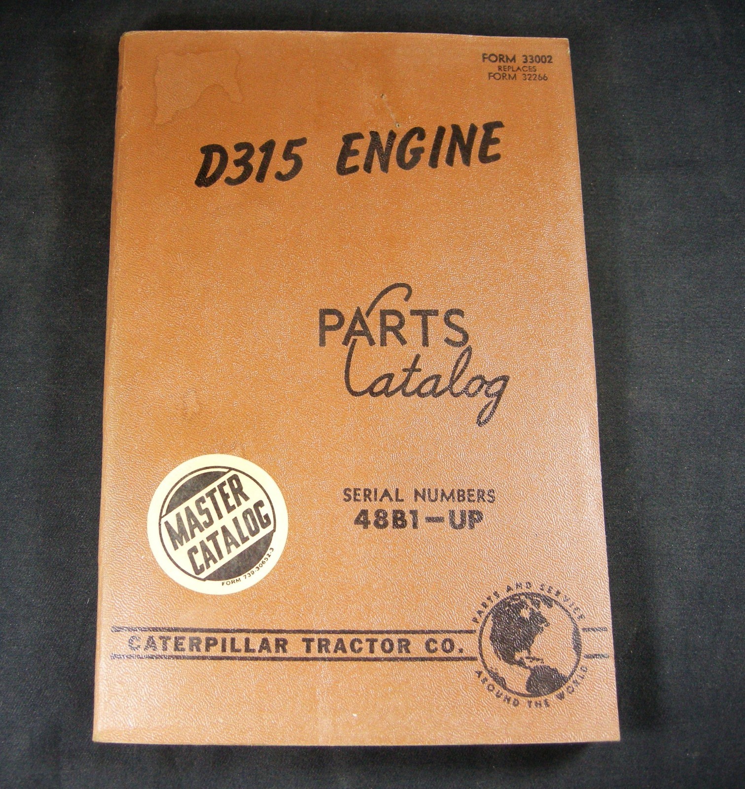 Caterpillar CAT D315 Engine Parts Manual Book Catalog S/N 48B1 Up OEM ...