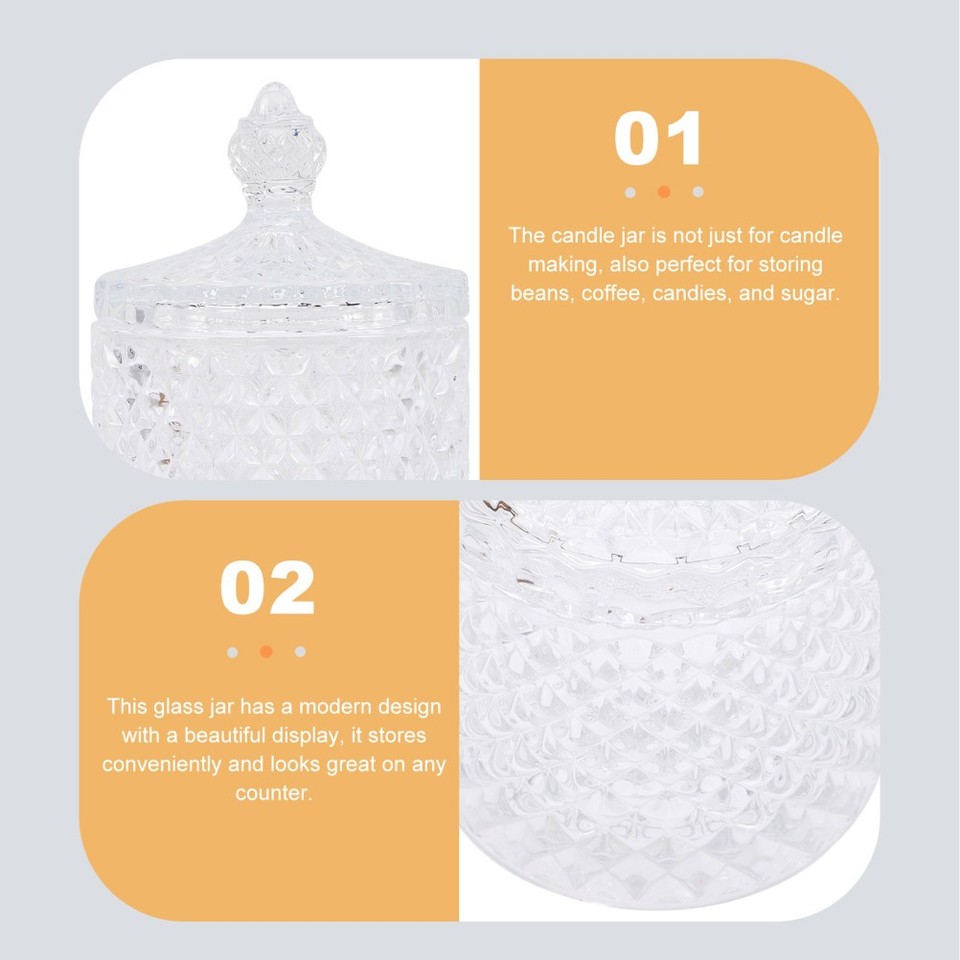 Glass Container with Lid Decorative Tabletop Storage Containers Lids ...