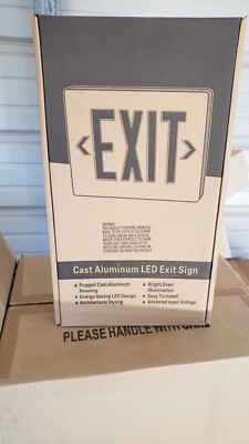 DUAL-LITE HUBBELL SEMPRA SESRBN LED EXIT SIGN BRUSHED ALUMINUM RED ...
