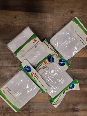 (4)100 Pack White Cd Dvd Paper Media Sleeve Envelopes with Flap and ...