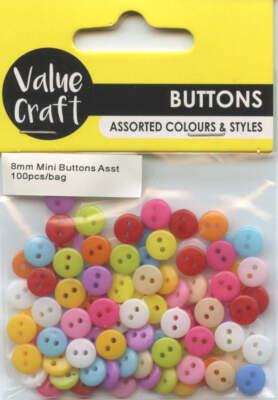 Mini Buttons - Assorted Colours - 8mm - 100 pieces | eBay Australia