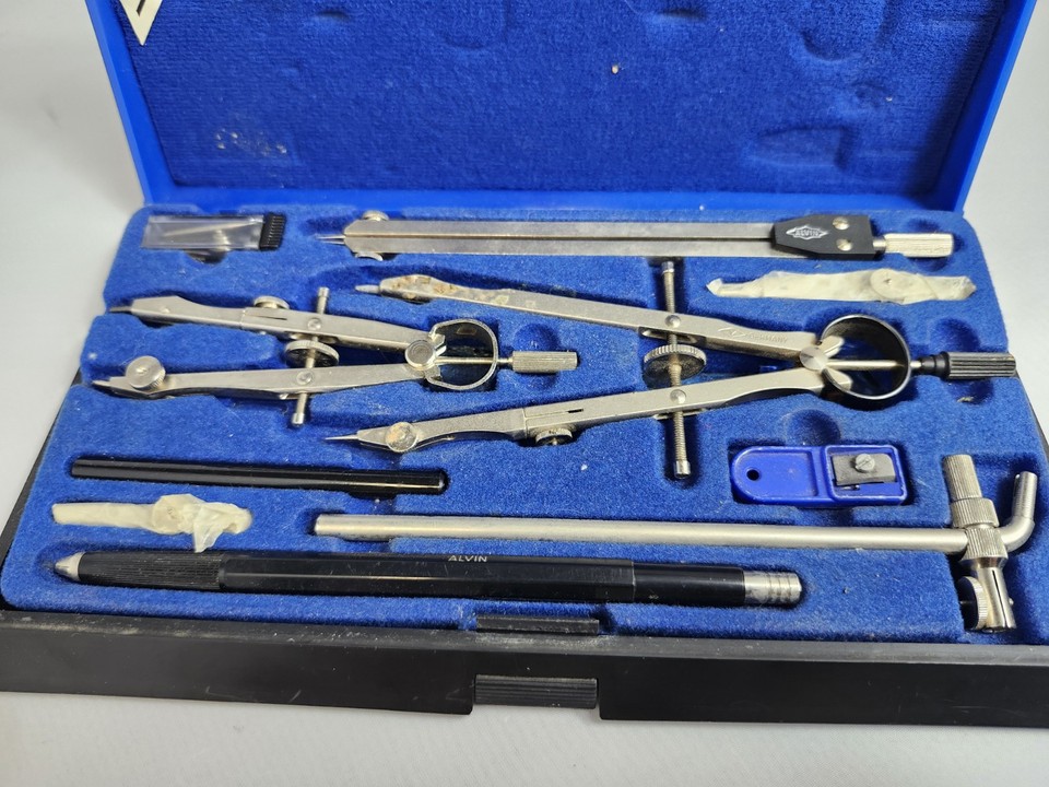 Alvin 129 B Precision Drawing Set Instruments Tools Germany in Original ...