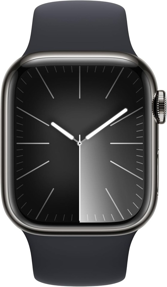 Apple Watch Series 9 SS GPS+CELL 41mm Graphite Case M/L Midnight Sport ...