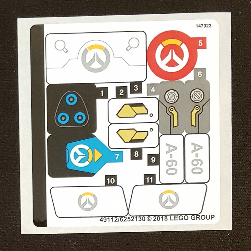 LEGO STICKER SHEET - from Overwatch set 75975 Watchpoint: Gibraltar | eBay