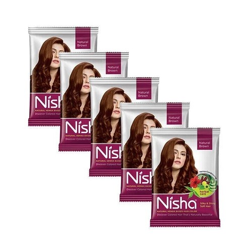 Nisha Brown Hair Color Dye 10gm Natural Brown Color Hair Henna (pack of ...