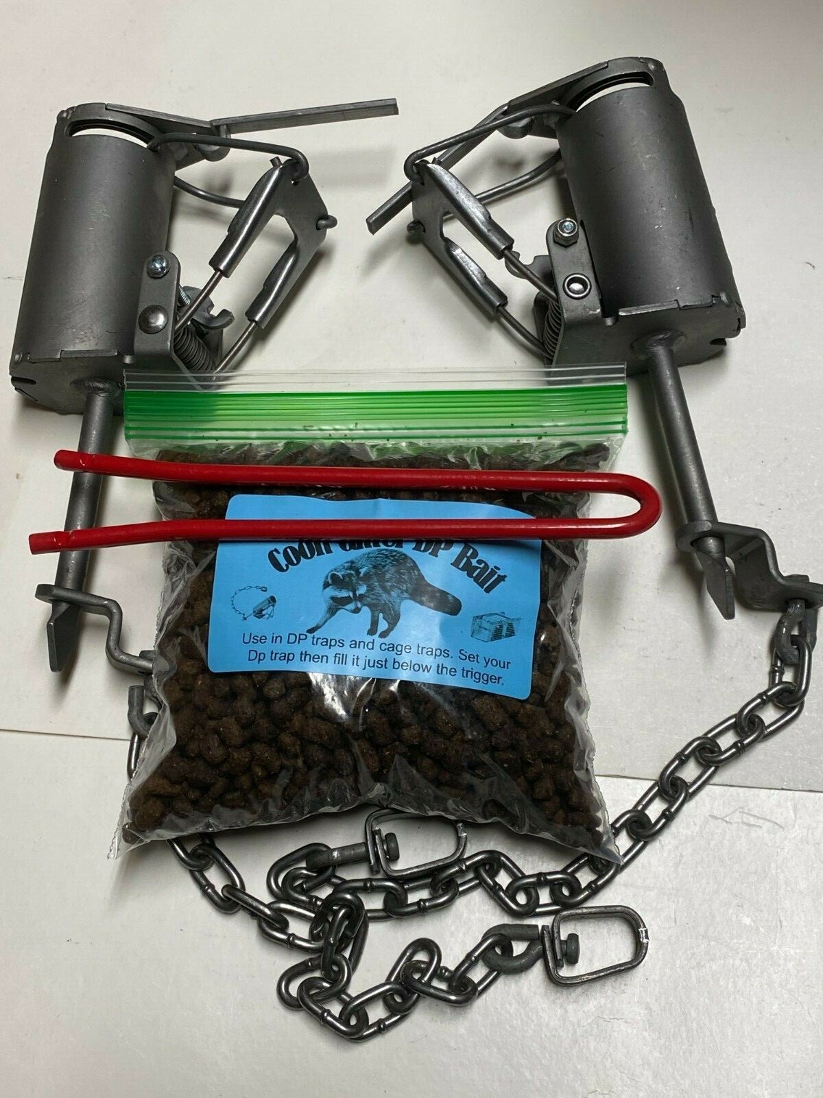 2 Bridger Dog Proof trap +1 DP setter +1 coon gitter Bait NEW SALE ...
