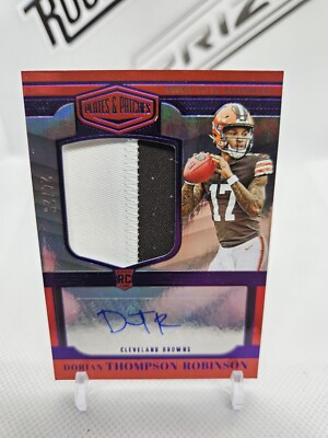 Dorian Thompson-Robinson 2023 Plates & Patches Purple Rookie Patch Auto ...