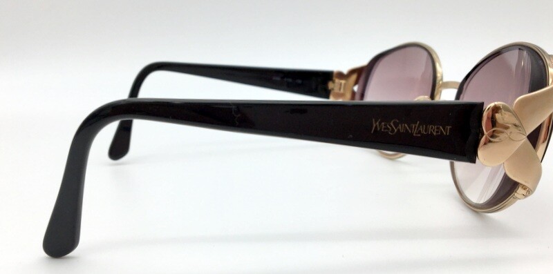 YSL Eyeglasses Frame Gold Black Heart Detail Glam Women 6044 Y104 130 ...