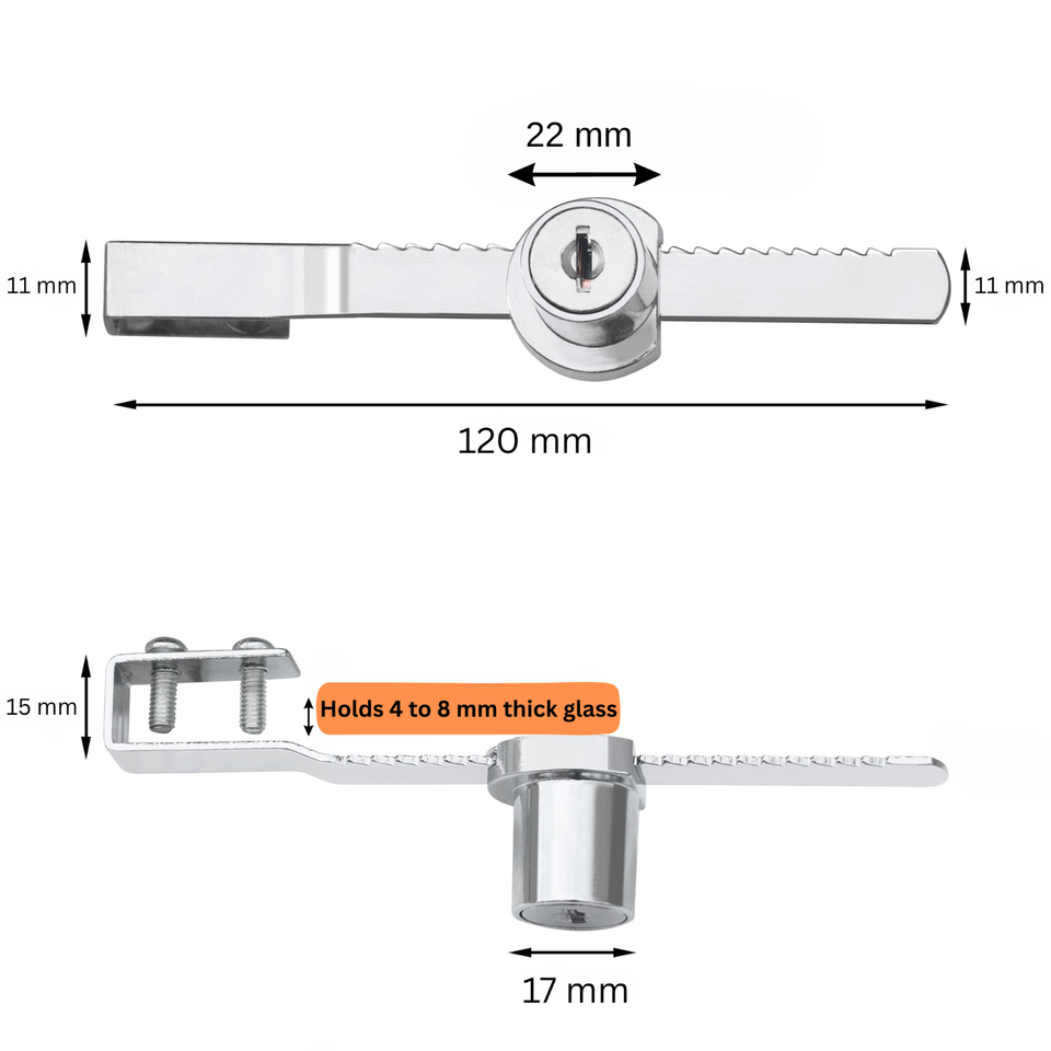 TRIXES Display Showcase Cabinet Slide Lock NEW DIY Sliding Lock Display ...