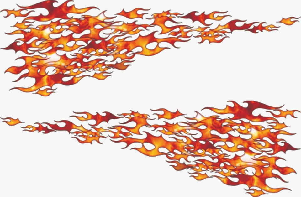 Flames Fire Wrap Car Truck Trailer Graphics Decals Stickers Wrap 75" x ...