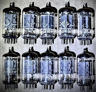 (10) TELEFUNKEN ECC83 12AX7 Tubes Ribbed Long Plate Diamond Bottom All ...