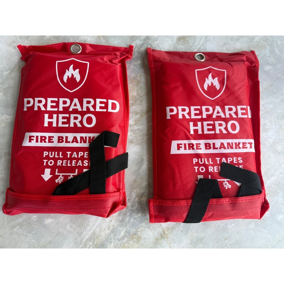 Be Prepared Fire Blanket Emergency Survival Suppression 2-Pack 39"x39 ...