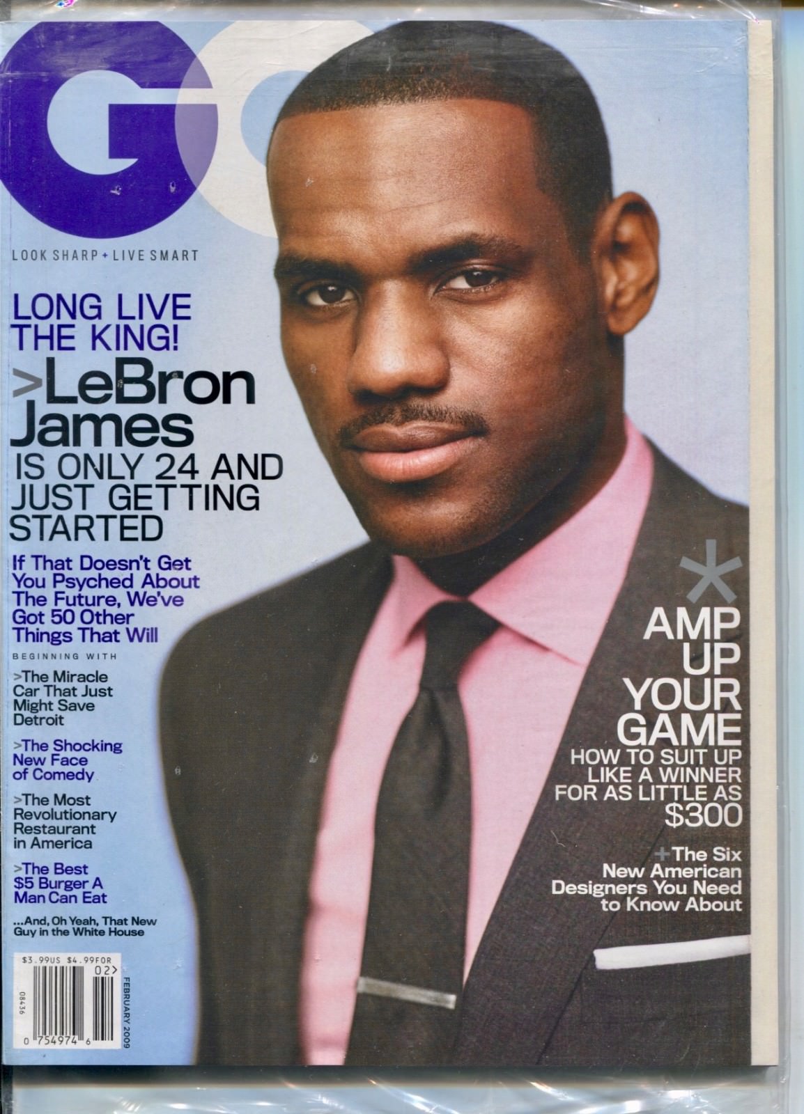 LeBRON JAMES ~~ GQ Magazine ~~ February 2009 ~~ F-2-3 ~~ SEALED ~~ NEW ...