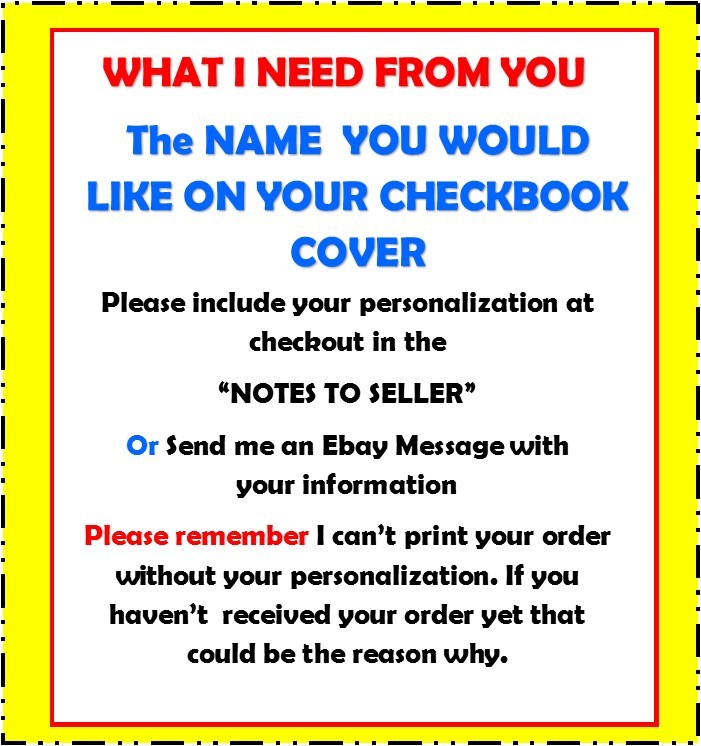 Cartoon Personalized vinyl Checkbook Cover | eBay