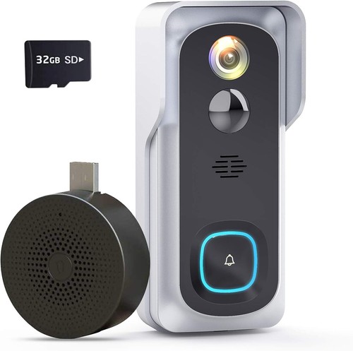 Geekee Wireless Video Doorbell Camera, 1080P Security WiFi with 32GB SD ...