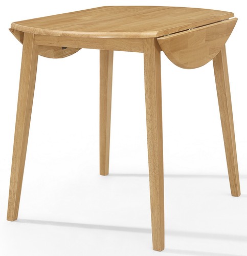 Small Wooden Kitchen Drop Leaf Round Dining Table in Oak Finish |100% ...