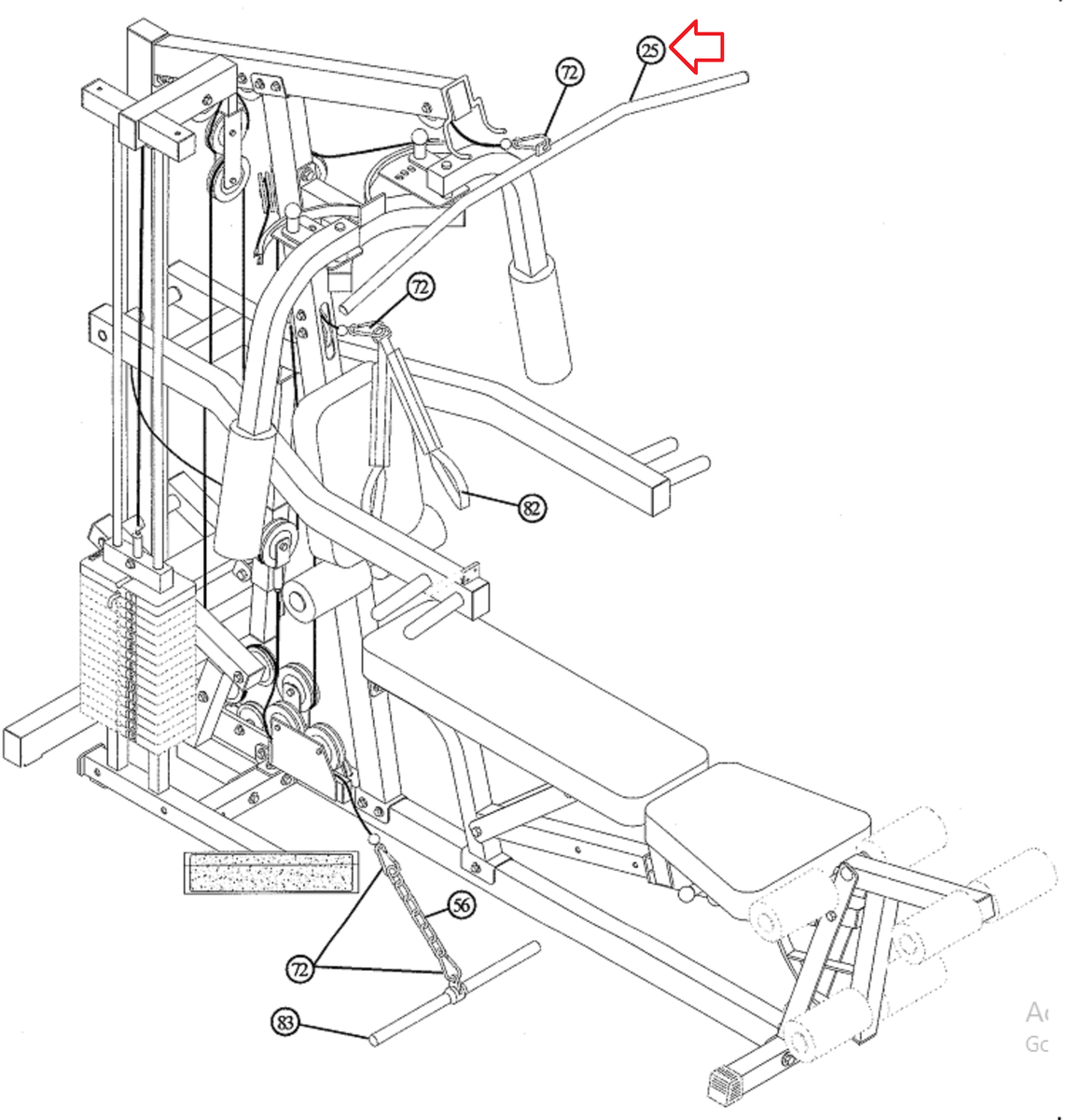 Parabody 225 Home Gym Workout Chart Home Gym Exercises