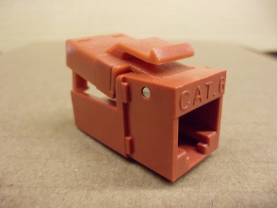 EZ-Snap Jack CAT6 Red 706RD-1 by Platinum Tools, RJ45 Keystone Jack ...