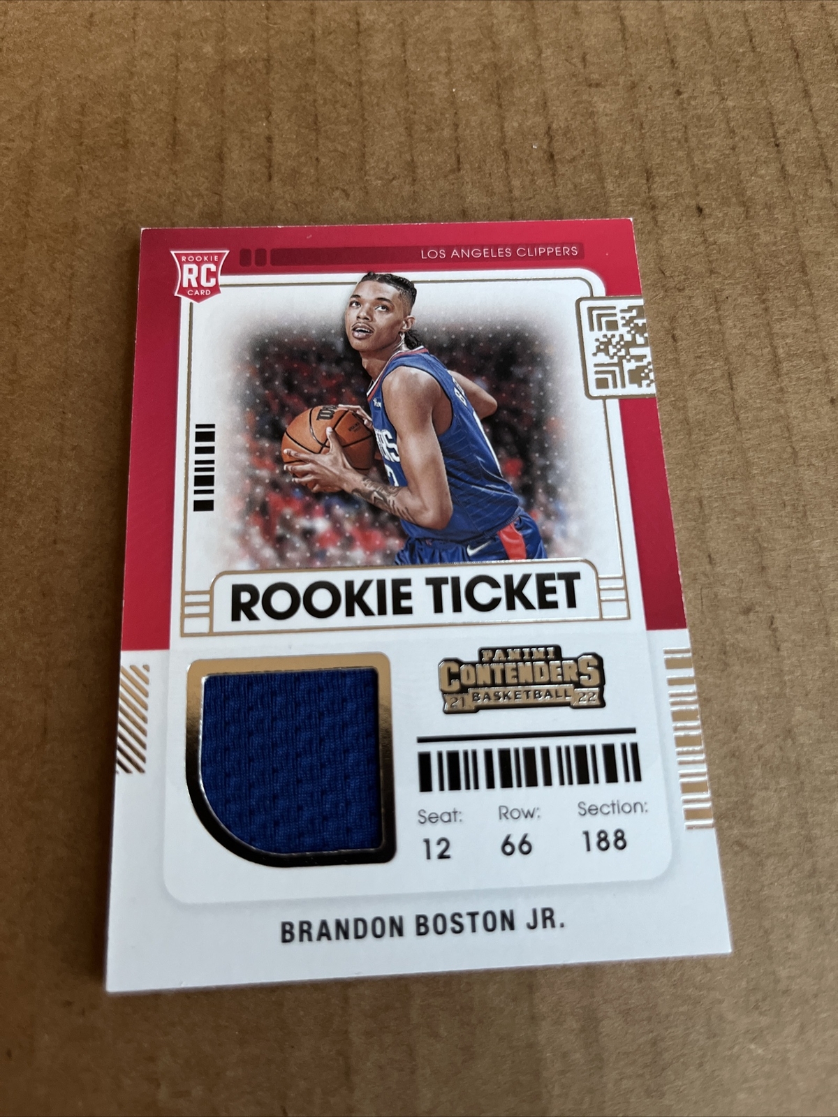 2021 Contenders JSY PATCH ROOKIE Brandon Boston RC #RTS-BBO Clippers ...