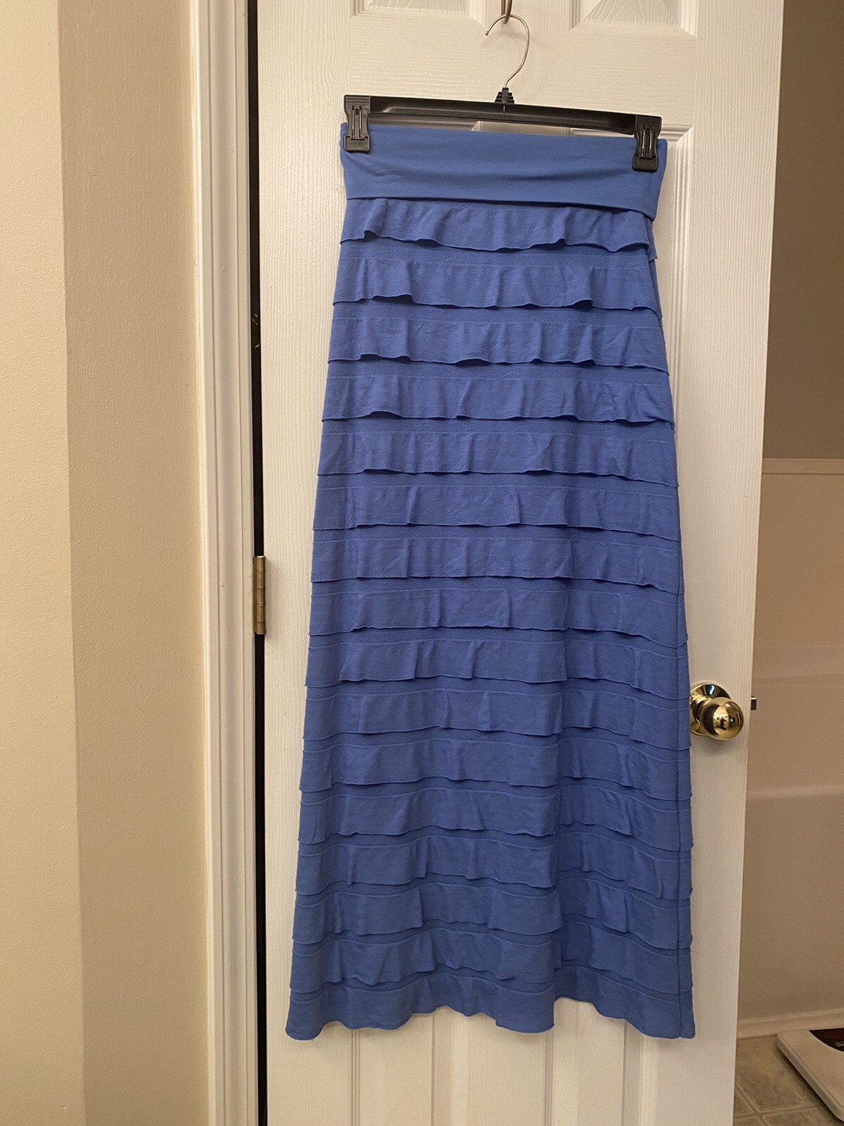 Max Edition Women Blue Straight Layers Fold Over Wais… - Gem