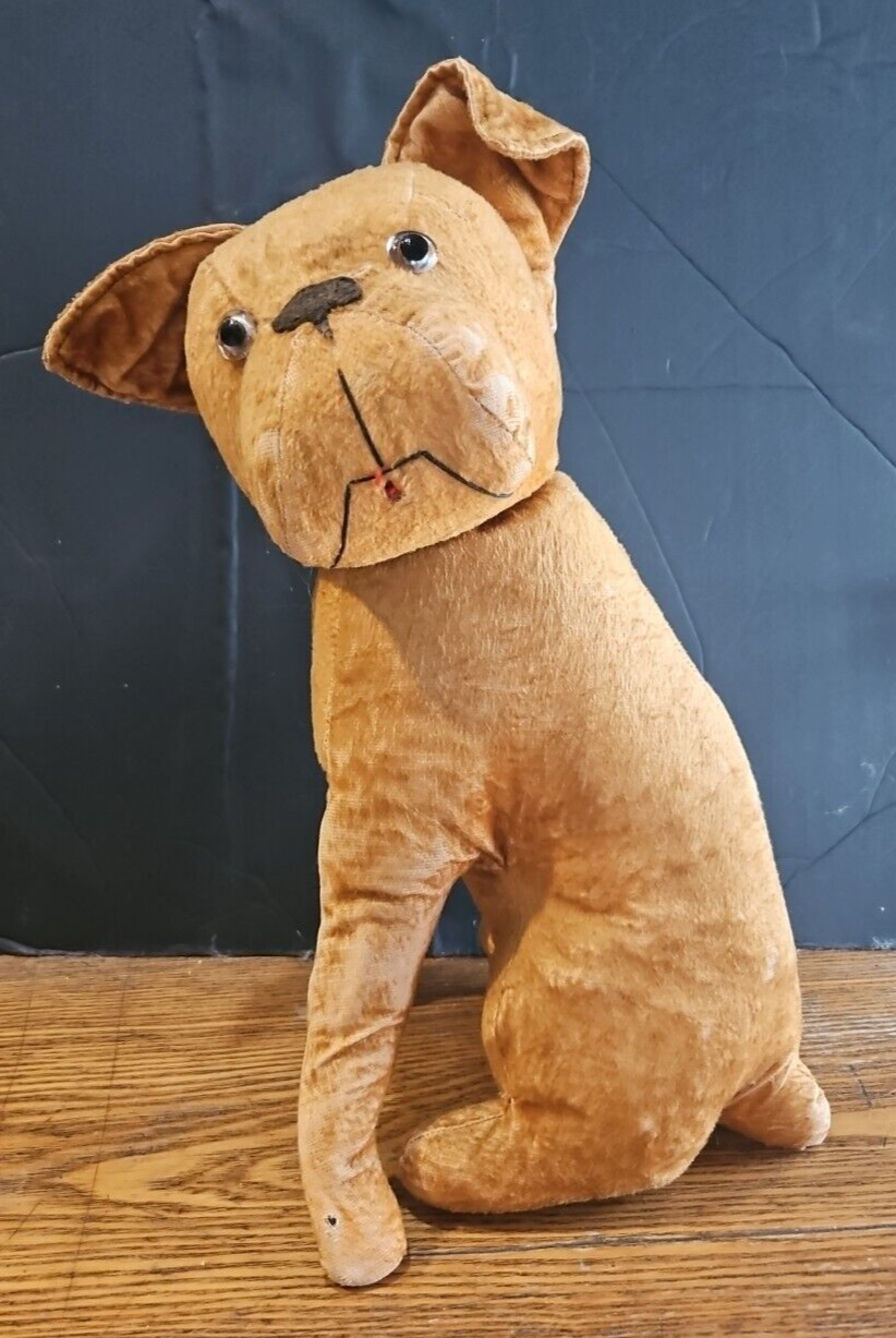 Early 1920's Excelsior Stuffed 16" Bulldog with Glass Eyes | eBay