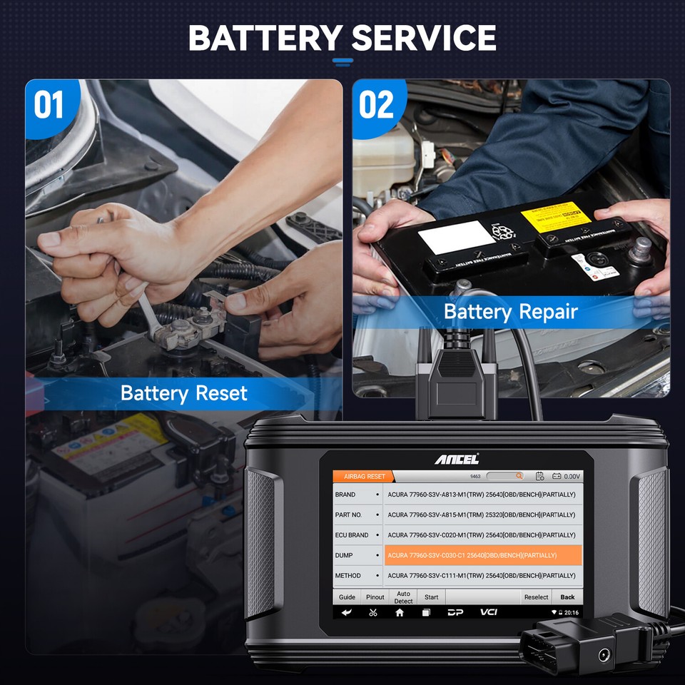 Ancel AR500 Car OBD2 Scanner SRS Clear Airbag Module Repair Read EEPROM ...