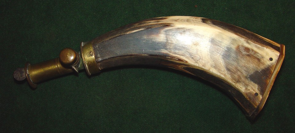 Rare Antique 8 Sided Compressed Powder Horn - Patented Powder Measure ...