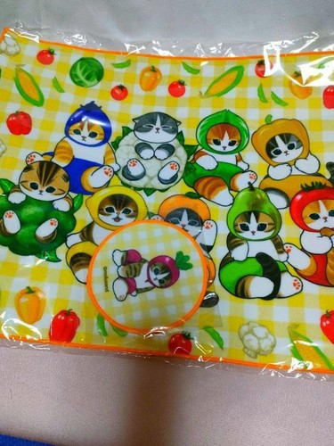 Mofusand Vegetable Cat Placemat Coaster Set 30x40cm Foldable Used | eBay