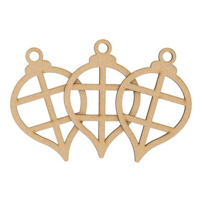 Wooden MDF Christmas Bauble Craft Shape Christmas Tree Decoration Xmas ...