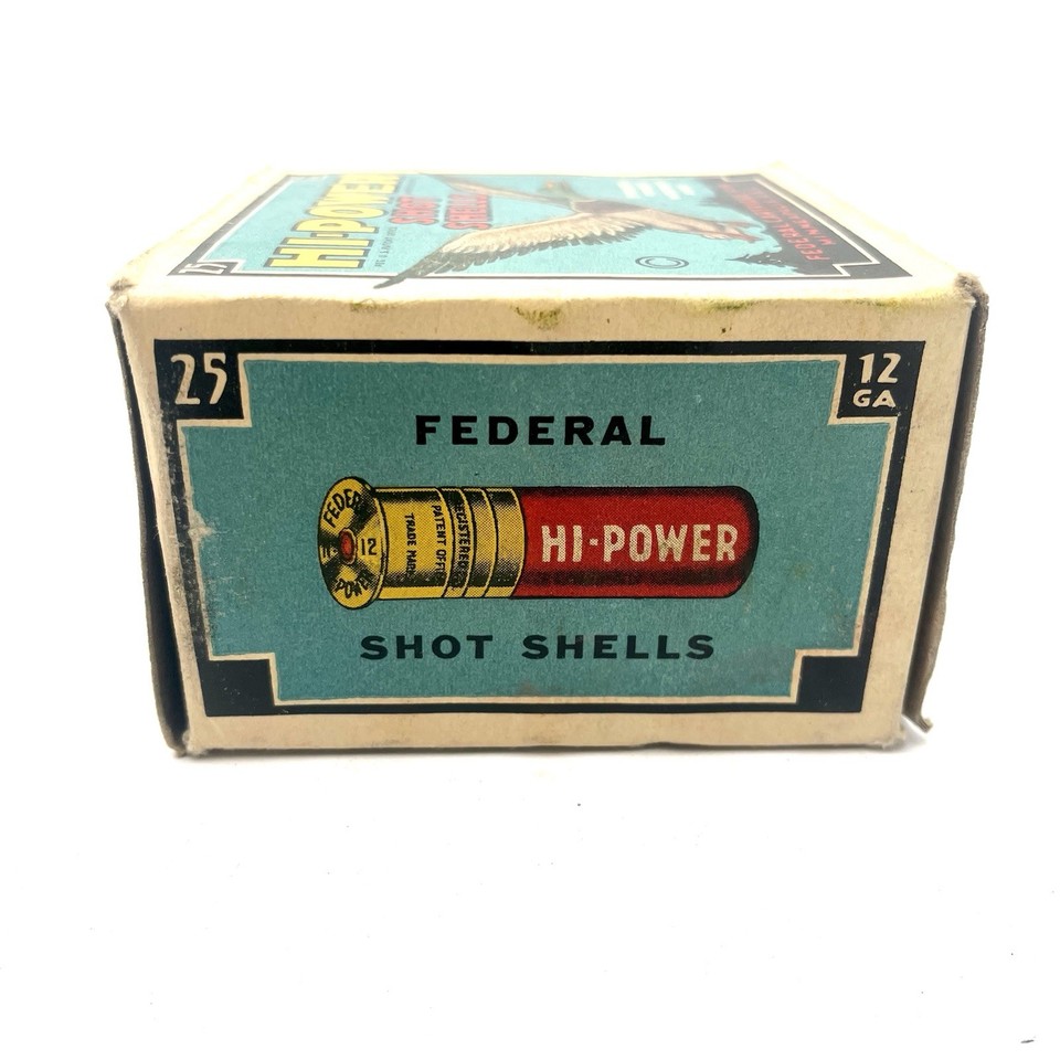 Vintage Federal Hi-Power Shot Gun Shells 12 GA Empty Box Mallard Duck ...