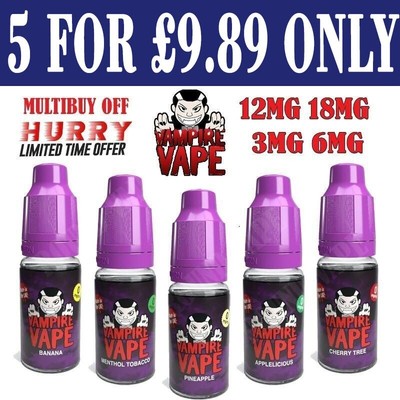 VAMPIRE VAPE E-LIQUID Juice Heisenberg | Vaping juice 10ml x 5 Bottles ...