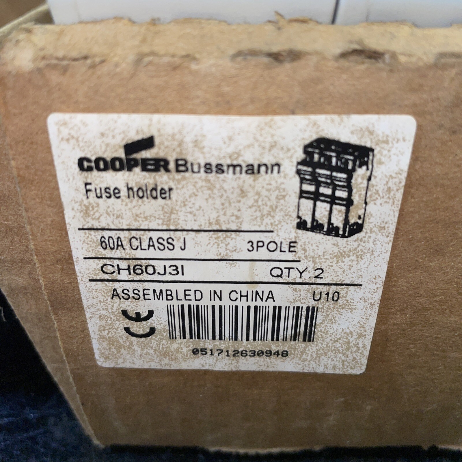 Cooper+Bussmann+CH60J3I+Class+J+Fuse+Holder+60+Amp+3+Pole for sale ...