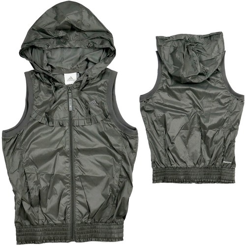 Adidas Climaproof Woven Gilet Girl Sports Vest Wind Jacket Hood Army ...