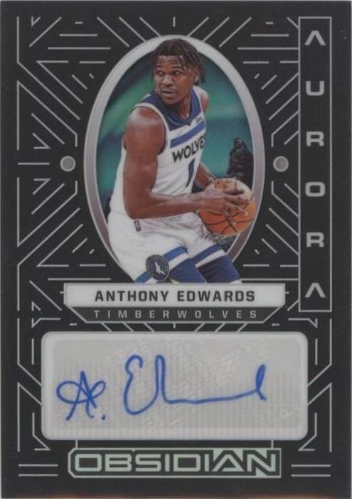 2021-22 Panini Obsidian - Aurora Autographs Anthony Edwards #AUR-AED ...