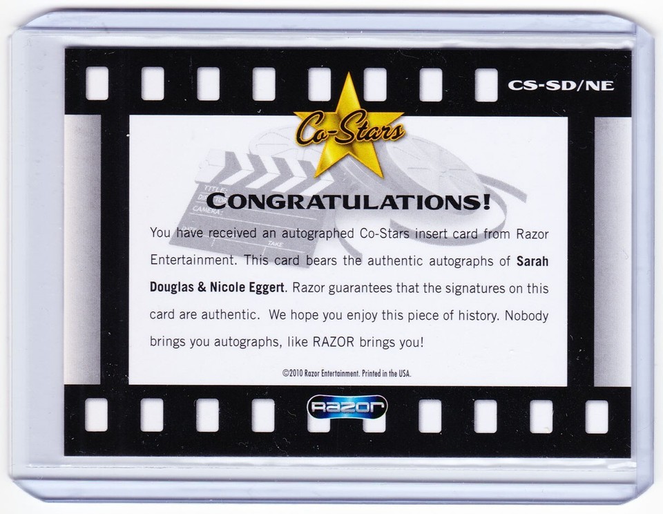 Sarah Douglas & Nicole Eggert 2010 Pop Century Auto Card # /25 ...