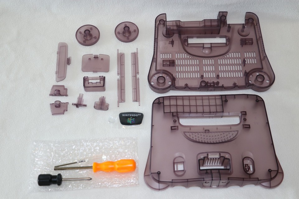 N64 REPLACEMENT TRANSLUCENT SHELL CASE HOUSING Nintendo 64 + TOOLS US ...