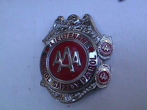 AAA Lieutenant School Safety Patrol Badge and Pins Metal Silver & RED ...