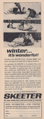 1965 Skeeter Snowmobile: Winter Its Wonderful Vintage Print Ad | eBay