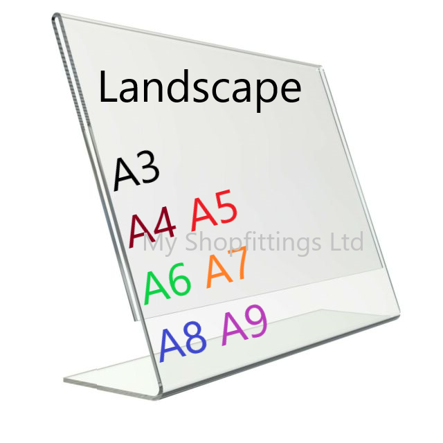 Acrylic Counter Poster Holder Perspex Leaflet Display Stand A3 A4 A5 A6 ...