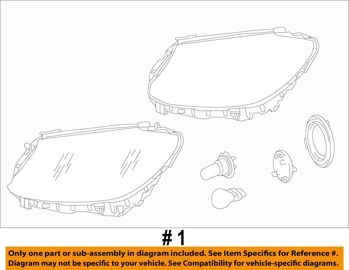 MERCEDES OEM 15-18 C300 Headlamp Components-Headlamp Assy 205906710264 ...