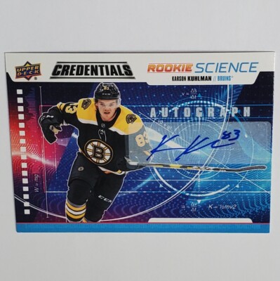 2019-20 Upper Deck Credentials KARSON KUHLMAN Rookie Science Autograph ...