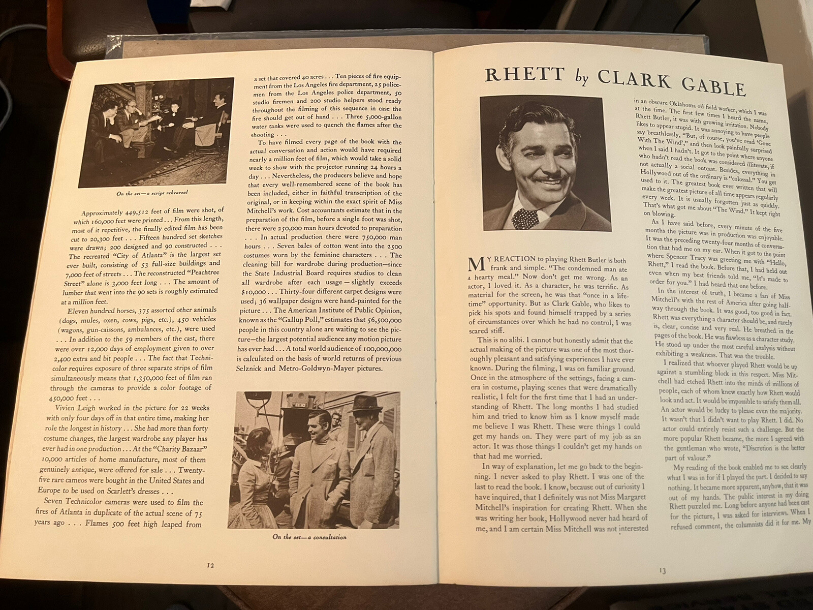 Gone with the Wind 1939 Original Movie Souvenir Program Booklet Gable ...