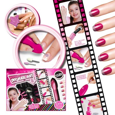 Nail Art Kit kids DIY Girls nail printing NEW polish and colorful NEW ...