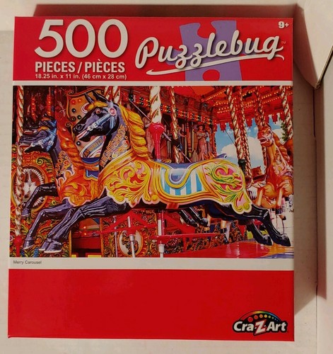 NIB Cra-z-art puzzlebug 500 pc jigsaw puzzle Merry Carousel 9+ | eBay
