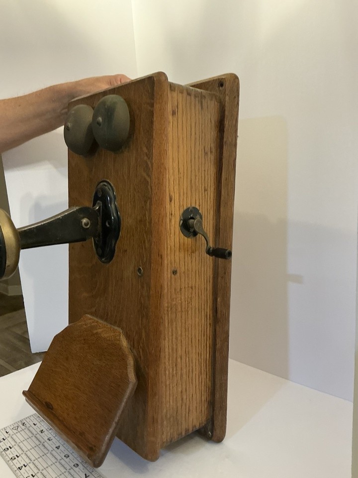 Antique Oak Wall Crank Telephone - Early 1900's - Vintage Display Piece ...