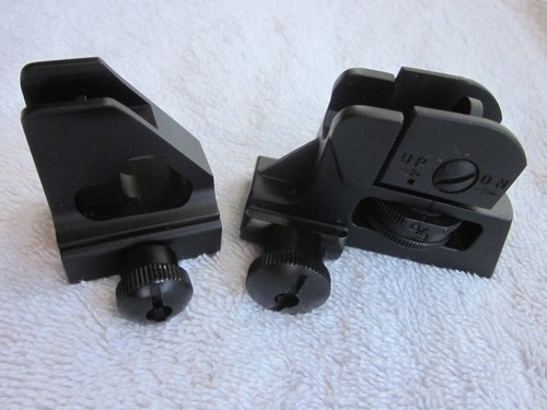 Iron Sights Metal Front and Rear Set for Picatinny Mount Adjustable ...