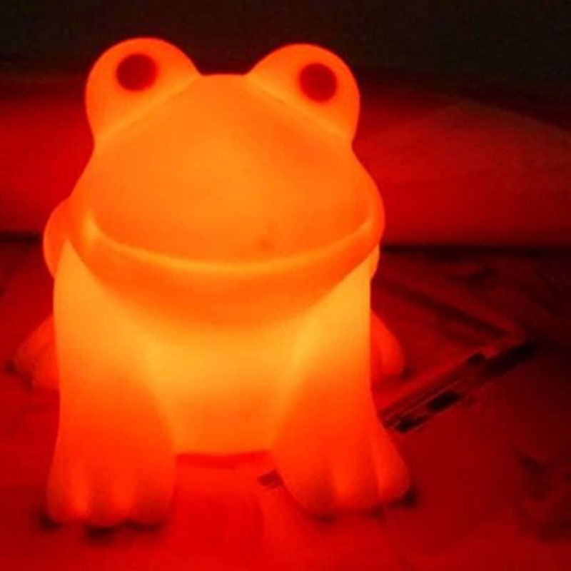 Cute Magic LED Night Light Frog Shape Colorful Color Changing Lamp Room ...
